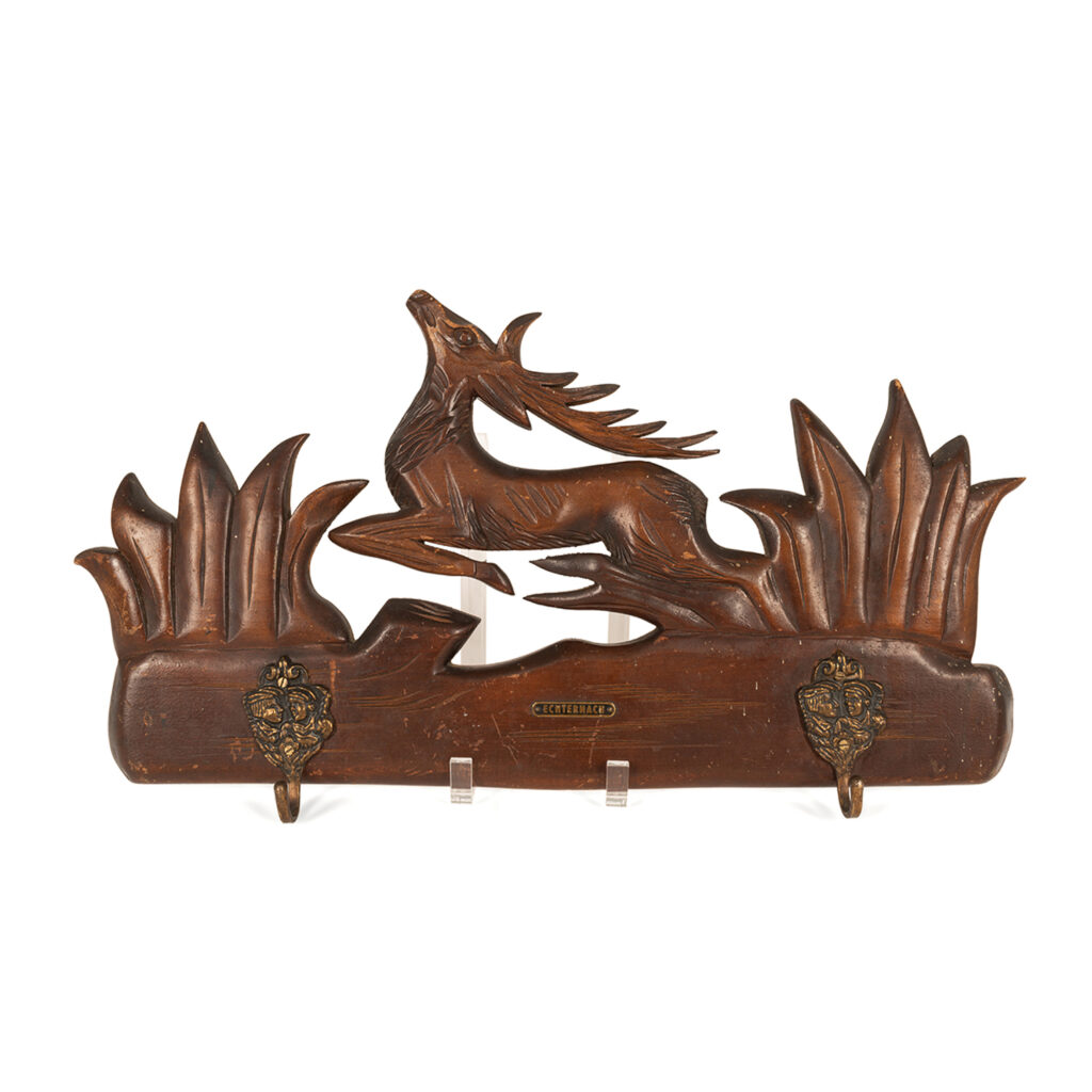 Wooden Deer Coat Rack, Echternach Marker Plate on Front | Peachtree ...