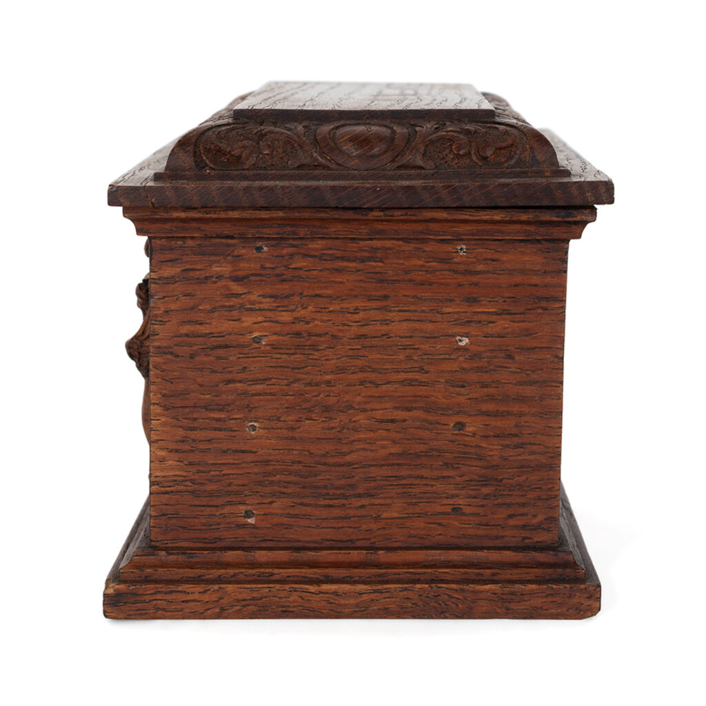 English Oak Box with Carved Coat of Arms | Peachtree Battle Antiques ...