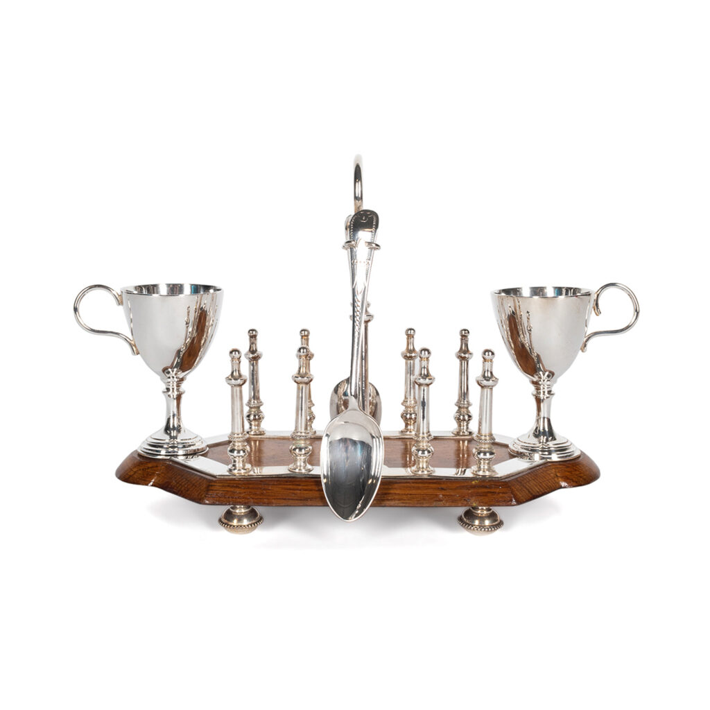 English Silverplate and Oak Toast Rack with Egg Holder | Peachtree ...