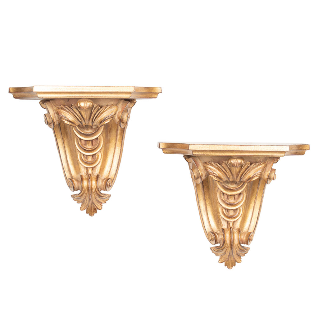 Pair of Gold Leaf Wall Brackets by Roberto Giovannini | Peachtree ...