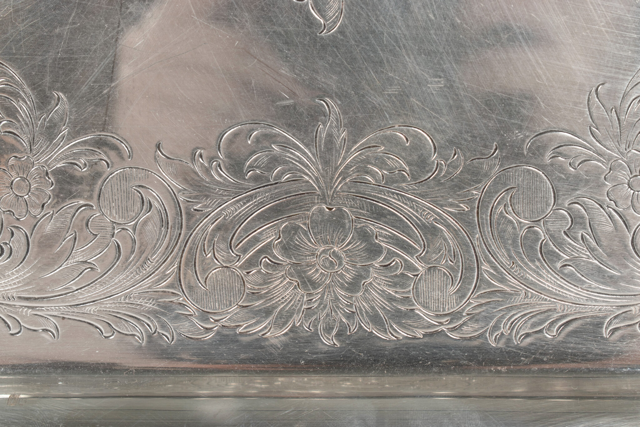 Silverplate Tray with Ornate Trim | Peachtree Battle Antiques & Interiors